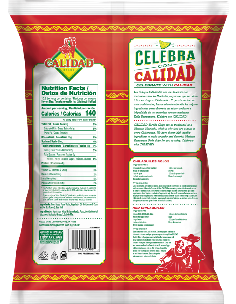Mexican Restaurant Style Corn Tortilla Chips - Calidad