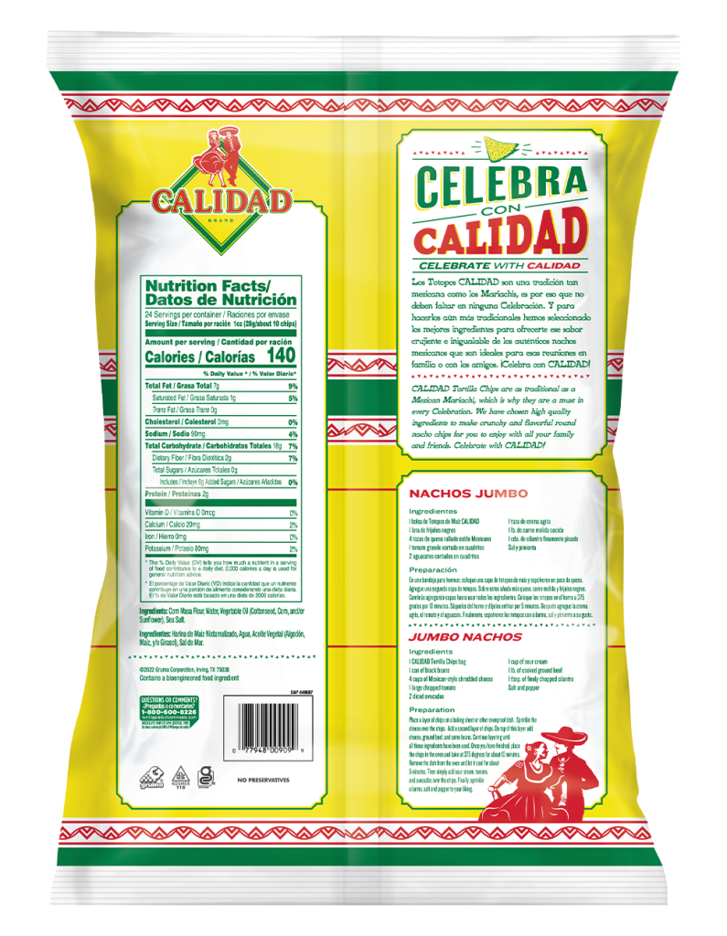 Jumbo Size Round Tortilla Chips - Calidad